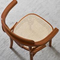 China Modern Dining Chair Nature Rattan Coffee Chair Solid Wood Armrest Chairs 2pcs MOQ for sale