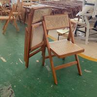 China Nordic Solid Wood Rattan Folding Chair 58x33x88 cm for Dining Room Balcony for sale