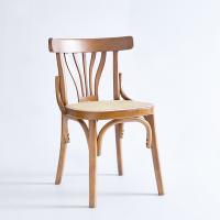 China Solid Wood Rattan Dining Chair with Cushion Comfortable Back Support for Restaurant Cafe for sale