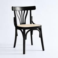 China Solid Wood Rattan Dining Chair with Cushion Comfortable Back Support for Restaurant Cafe for sale