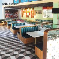 China Commercial Restaurant Booth Seating Set with Table Customizable Fabric Leather 2 Seater for sale