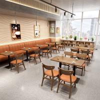 China Solid Wood Restaurant Booth Sofa Seating Set with PU Leather Customizable Size for Coffee Shop for sale