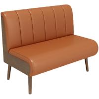 China Solid Wood Restaurant Booth Sofa Seating Set with PU Leather Customizable Size for Coffee Shop for sale