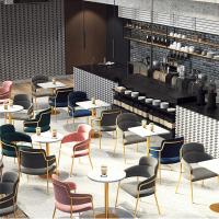 China Nordic Light Luxury Pink Velvet Chair for Cafe Shop Casual Negotiation Area for sale
