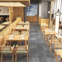 China Modern Restaurant Booth Seating Cafe Shop Dining Sets Solid Wood Rattan Sofa Chairs for sale