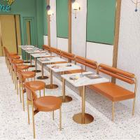 China Modern Metal Single Chair and Bench Sofa Set with PU Leather for Restaurant Dining Room for sale