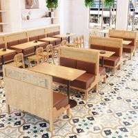 China Custom Woven Rattan Chair and Sofa Plywood Table Restaurant Cafe Set Modern for sale