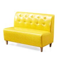 China Customizable Commercial Restaurant Booth Sofa Seating with Solid Wood Frame and PU Leather for Cafe for sale