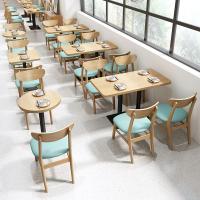China Solid Wood Dining Table and Chairs Set Modern Restaurant Furniture PU Leather Custom Color for sale
