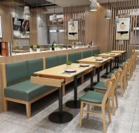 China Modern Restaurant Dining Set 120x65x105 cm Plywood Chair Table Sofa Booth for Commercial Use for sale