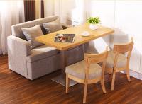 China Modern Restaurant Dining Table and Chairs Set 120x60x75cm Wood Frame with Cushion for sale