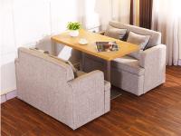 China Modern Restaurant Dining Table and Chairs Set 120x60x75cm Wood Frame with Cushion for sale