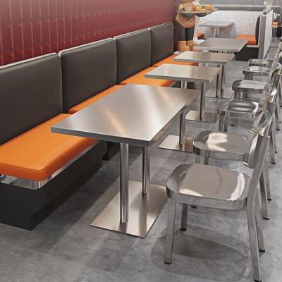 China Custom Stainless Steel Booth Bench Seating Commercial Dining Table Chairs for Cafe Restaurant 200lb Capacity for sale