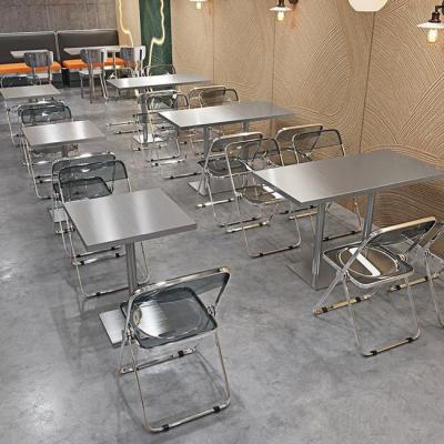 China Stainless Steel Western Pizza Restaurant Sofa Table and Folding Chair Furniture Set for Bar Cafe for sale