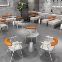 China Stainless Steel Booth Sofa Set Cafe Restaurant Table and Chair 2 Seater for sale