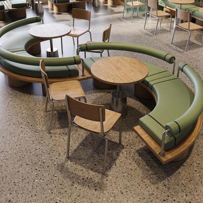 China Modern Semi-Circular Sofa Booth Commercial Table Chair Set 2-Piece for Restaurant Hotel Dining for sale