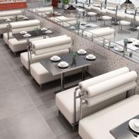 China Custom Commercial Metal Leather Booth Seating Set 300kg Capacity Hotel Restaurant Bench Table for sale