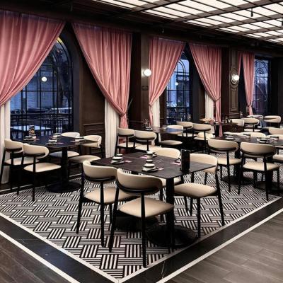 China Custom Commercial Sintered Stone Dining Table Set with Restaurant Chairs for Hot Pot Fast Food for sale