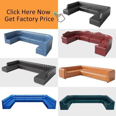 China Custom Leather Booth Seating Set for Nightclub KTV Hookah Lounge Round Sofa with Table Chairs for sale