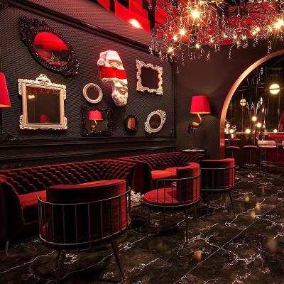 China Commercial Leather Round Booth Sofa Set for Nightclub KTV Bar Lounge 4 Seats for sale