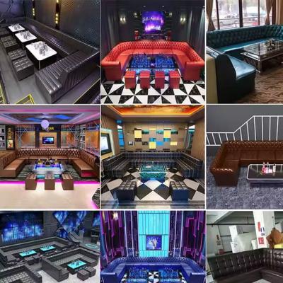 China Commercial Nightclub KTV Leather Booth Seating Bar Sofa Set with 4 Seats Customizable for sale