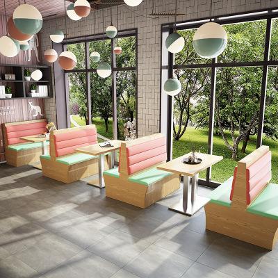 China Modern Cafe Restaurant Booth Sofa Dining Table and Chair Set 120x65x75cm for sale