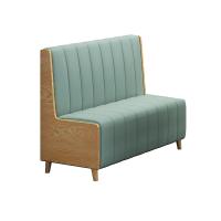 China Modern Restaurant Wooden Sofa Booth 120x65x90cm PU Leather Couch for Commercial Use for sale