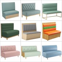 China Commercial Restaurant Booth Seating Faux Leather Plywood Durable Custom Color Size for sale