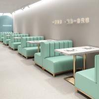China Commercial Double Side Restaurant Booth Seating Sofa 120x45x105cm PU Leather for sale