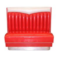 China Custom American 1950s Vintage U-Shaped Red Leather Restaurant Booth Seating for sale