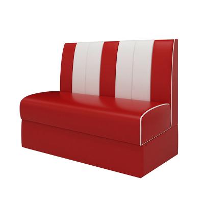 China American Retro Red and White Leather Dining Booth Seating for Restaurant Commercial Use Custom Size for sale