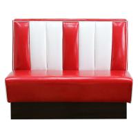 China American Retro Red and White Leather Dining Booth Seating for Restaurant Commercial Use Custom Size for sale