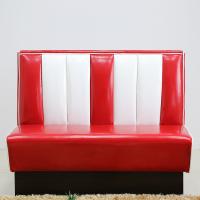 China American Retro Red and White Leather Dining Booth Seating for Restaurant Commercial Use Custom Size for sale