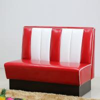 China American Retro Red and White Leather Dining Booth Seating for Restaurant Commercial Use Custom Size for sale