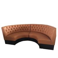 China Custom Round Tufted Leather Booth Seating for Hotel Restaurant Chain 2 Seater for sale