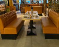 China Custom Round Tufted Leather Booth Seating for Hotel Restaurant Chain 2 Seater for sale