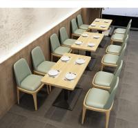 China Modern Wooden Dining Table and Chair Set with PU Leather Booth Seating for Restaurant Hotel for sale