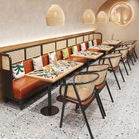 China Modern Wood Seat Rattan Dining Chair Set for Restaurant Furniture Custom Color for sale