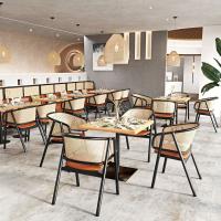 China Modern Wood Seat Rattan Dining Chair Set for Restaurant Furniture Custom Color for sale