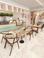 China Modern Wood Seat Rattan Dining Chair Set for Restaurant Furniture Custom Color for sale