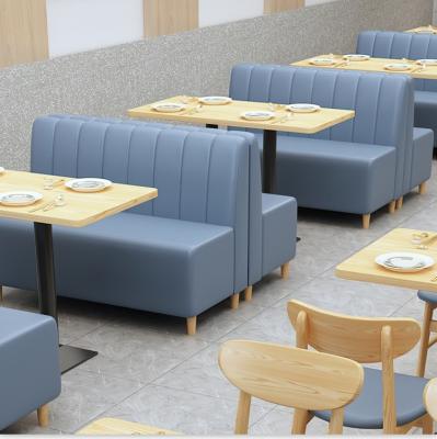 China Modern Wood Booth Seating Set for Restaurant Fast Food Commercial Furniture Custom Color PU Leather for sale