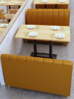 China Modern Wood Booth Seating Set for Restaurant Fast Food Commercial Furniture Custom Color PU Leather for sale