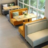 China Custom Restaurant Dining Booth Seating Set Wooden PU Leather Cafe Table and Chairs for sale