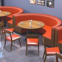 China Custom Restaurant Leather Wood Booth Seating Set with PU Leather and Solid Wood Frame for Coffee Shop Dining for sale