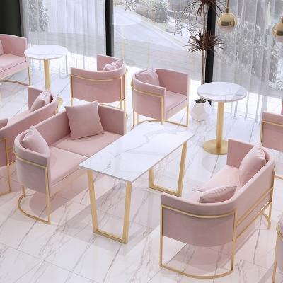 China Modern Velvet Nail Salon Hotel Restaurant Sofa Booth and Table Furniture Set JL-4370 for sale