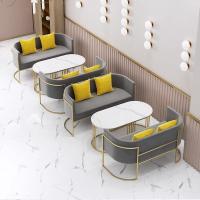 China Modern Velvet Nail Salon Hotel Restaurant Sofa Booth and Table Furniture Set JL-4370 for sale