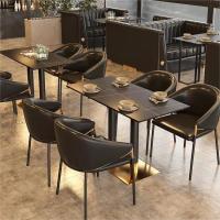 China Industrial Style Restaurant Booth Sofa and Table Chairs Combination Furniture PU Leather Custom Color for sale