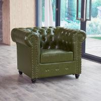 China American Vintage Chesterfield Sofa Set with Diamond Back PU Leather for Coffee Shop Restaurant for sale