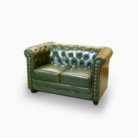 China American Vintage Chesterfield Sofa Set with Diamond Back PU Leather for Coffee Shop Restaurant for sale
