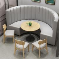 China U Shape Wooden Leather Booth Sofa Set with Round Table for Restaurant Corner Seating Custom Color for sale